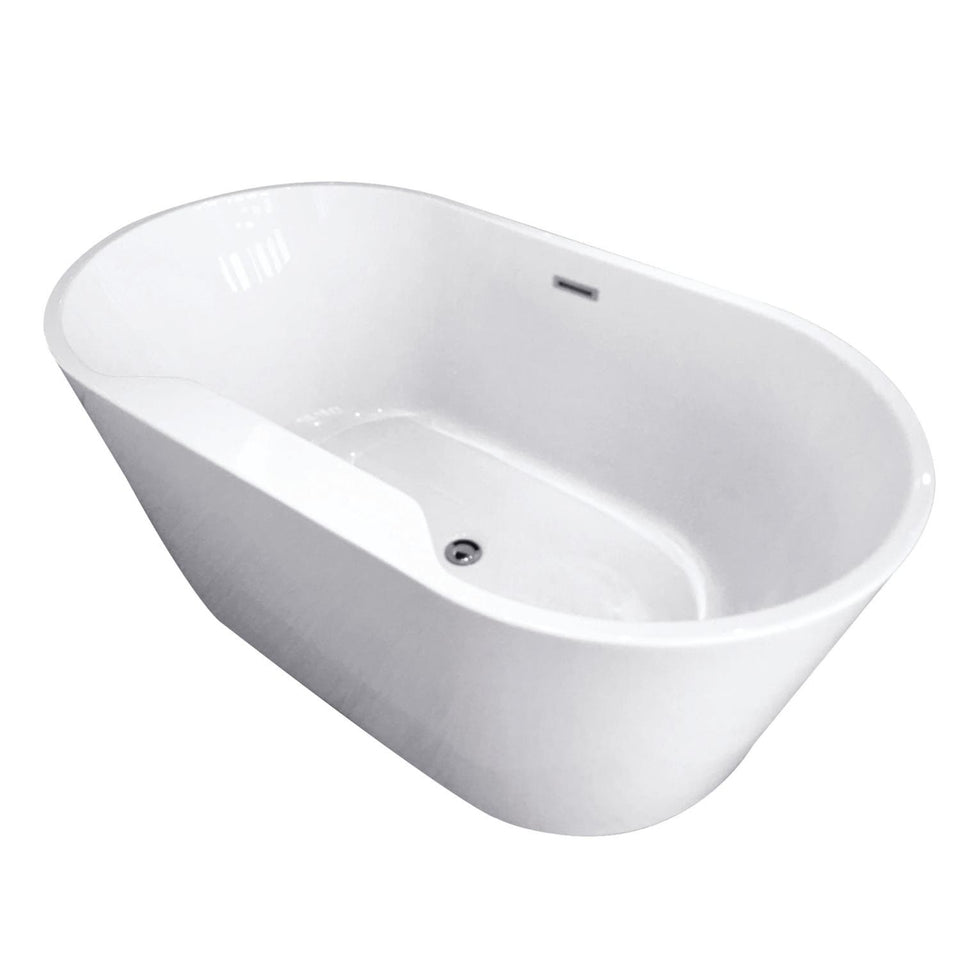 Aqua Eden VTDE563224 56-Inch Acrylic Freestanding Tub with Drain | BNGBath